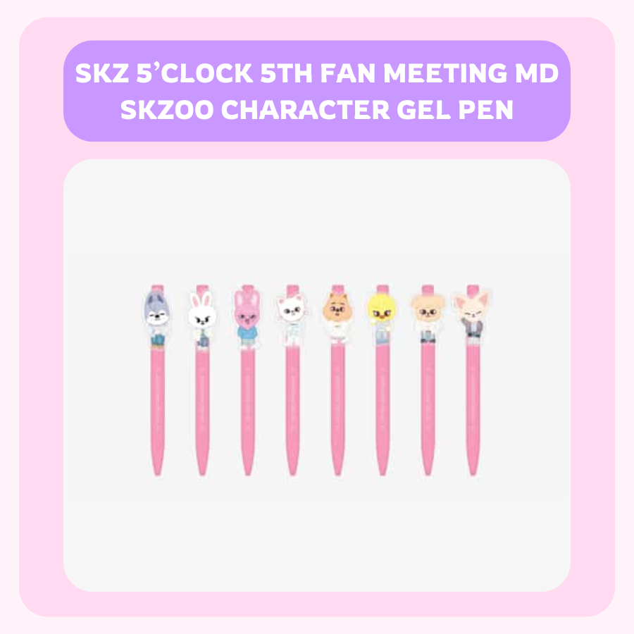 PRE ORDER STRAY KIDS SKZ 5’CLOCK OFFICIAL MD SKZOO GEL PEN – Idolpopuk